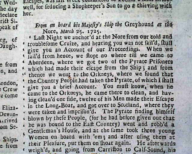 Notorious pirate John Gow... - RareNewspapers.com