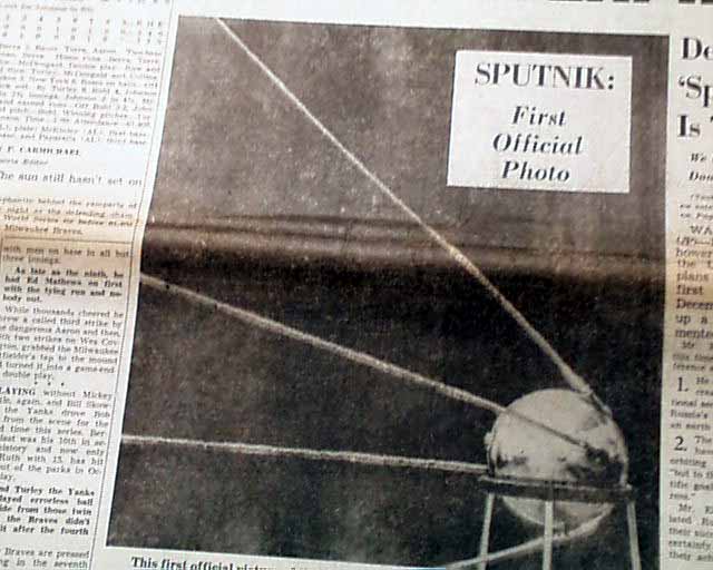 Soviets shock the world: Sputnik is launched... - RareNewspapers.com