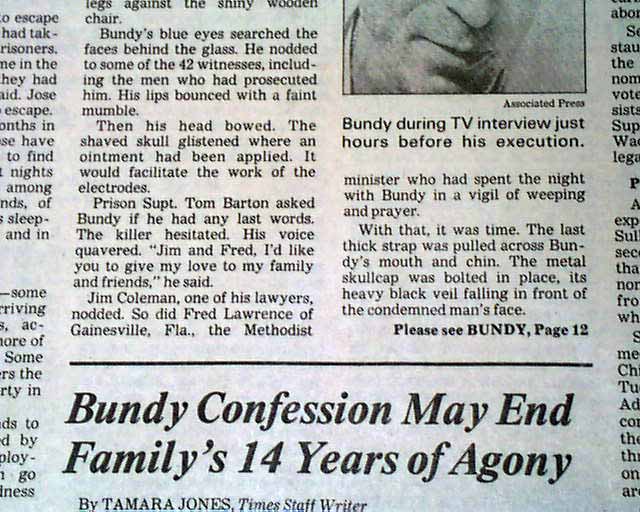 Ted Bundy electric chair execution... - RareNewspapers.com