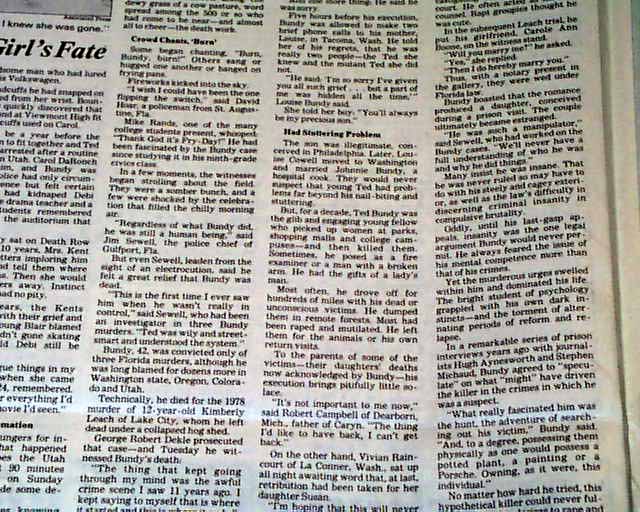 Ted Bundy electric chair execution... - RareNewspapers.com