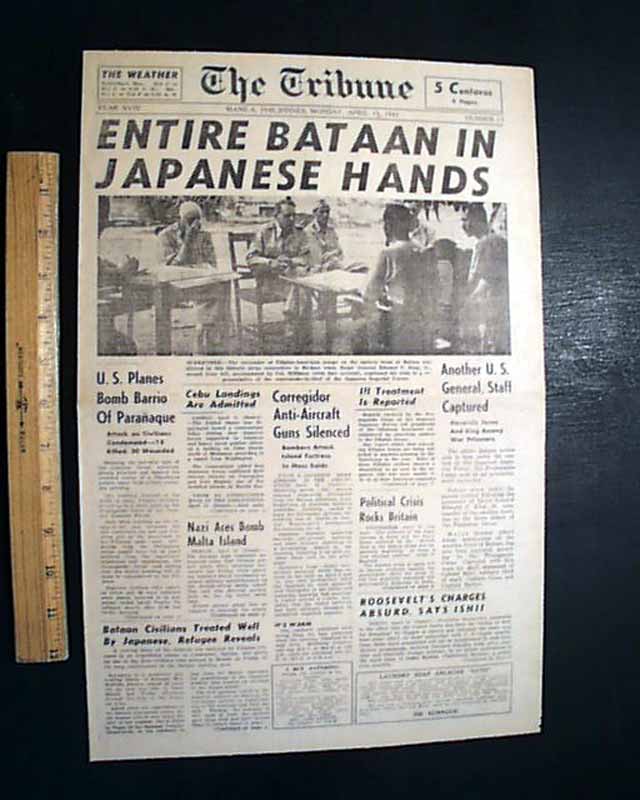 Fall of Bataan, in a Philippines newspaper... - RareNewspapers.com
