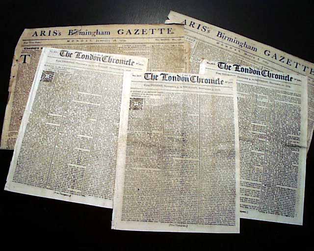 Five newspapers from during the Revolutionary War... - RareNewspapers.com