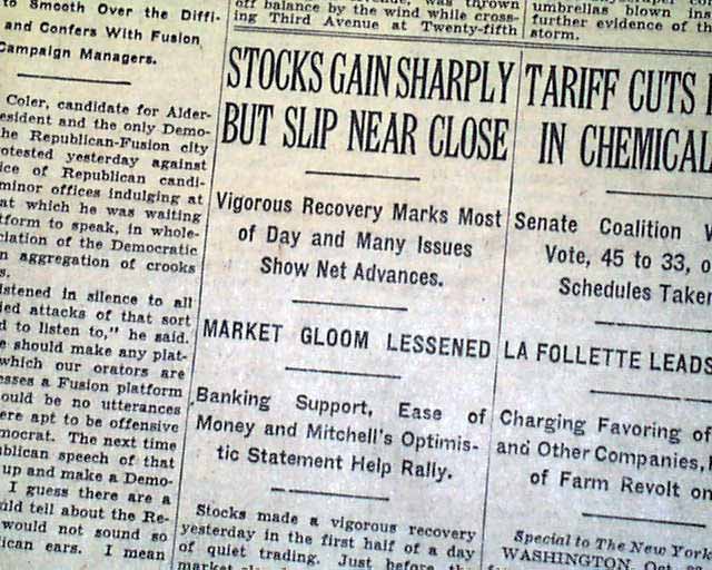 The Stock Market Crash of 1929 begins... - RareNewspapers.com