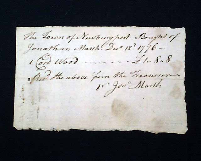 Massachusetts receipt dated 1776... - RareNewspapers.com