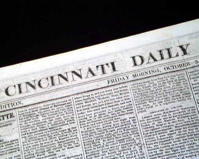 Rare Cincinnati OH Civil War era..... - RareNewspapers.com
