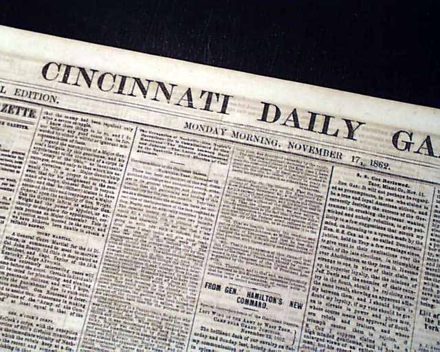 Rare Cincinnati OH Civil War era... - RareNewspapers.com