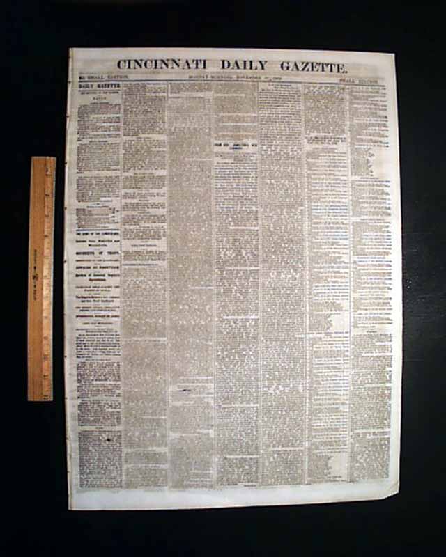 Rare Cincinnati OH Civil War era... - RareNewspapers.com