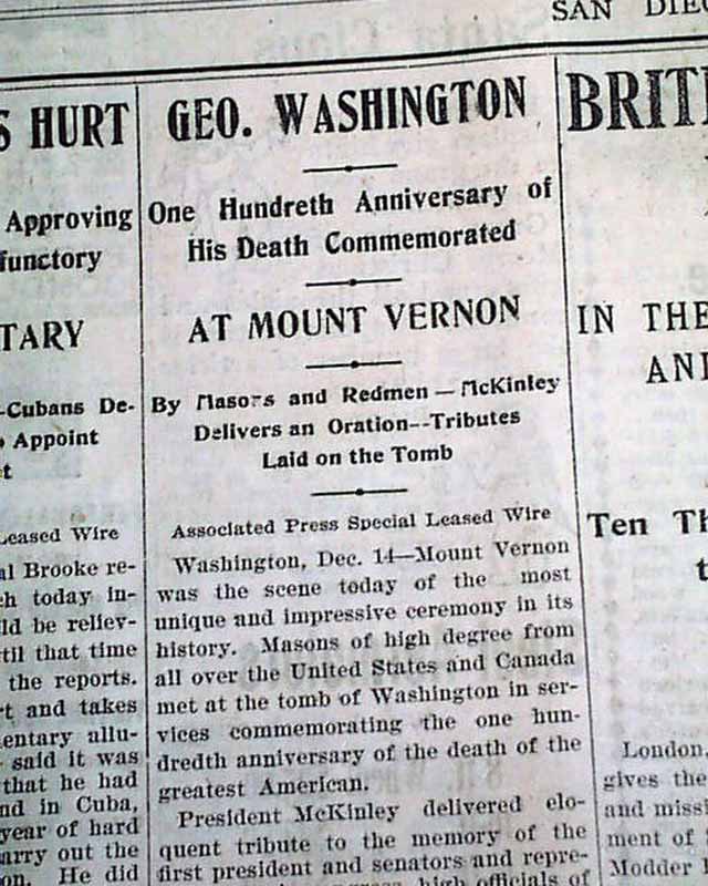 100th anniversary of George Washington's death... - RareNewspapers.com