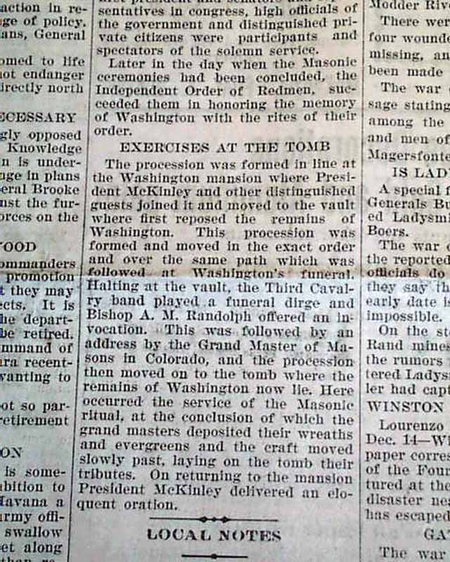 100th anniversary of George Washington's death... - RareNewspapers.com