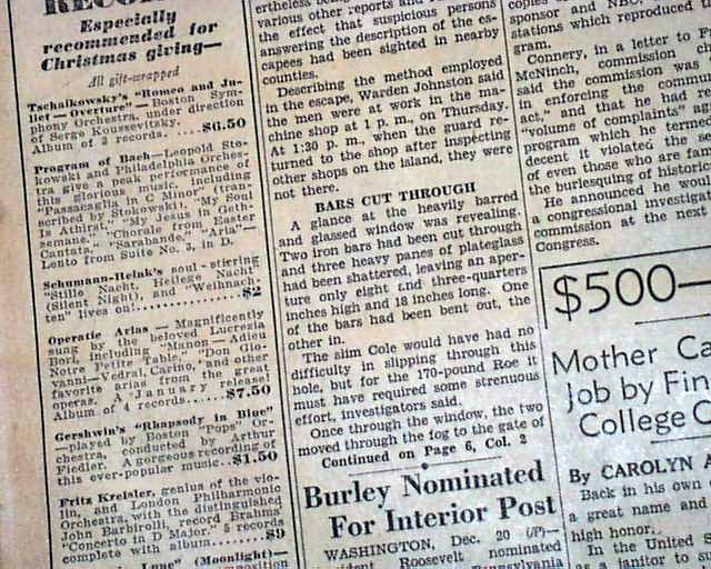 1937 Escape from Alcatraz... - RareNewspapers.com