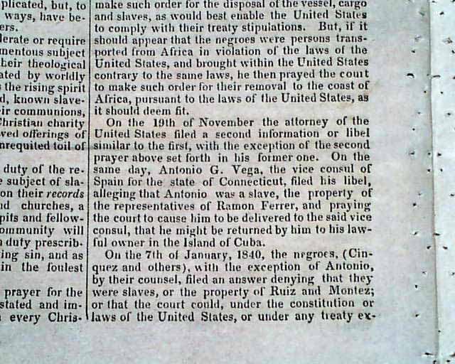 The Supreme Court decides on the Amistad slave ship caes ...