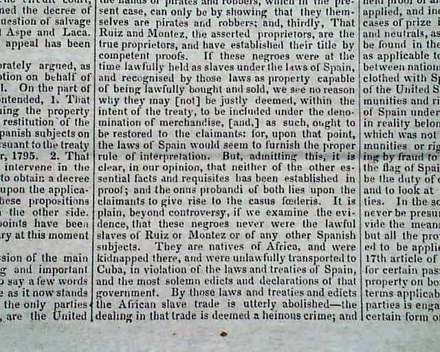 The Supreme Court decides on the Amistad slave ship caes ...