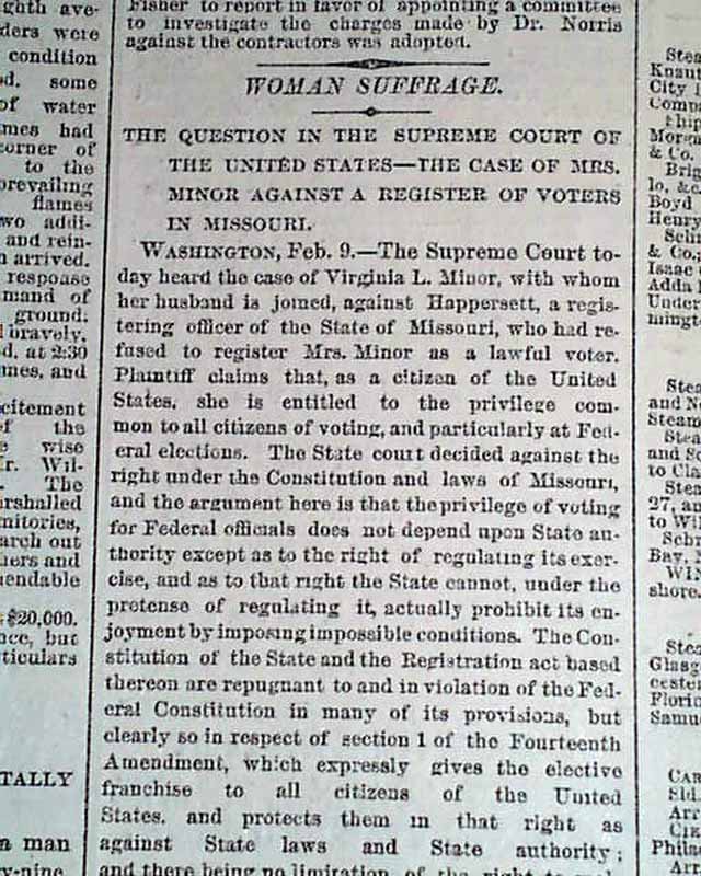 Pair of issues on Virginia Minor before the Supreme Court ...