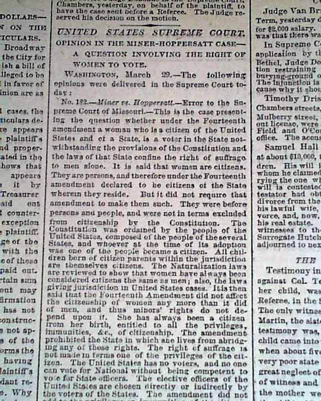 Pair of issues on Virginia Minor before the Supreme Court ...