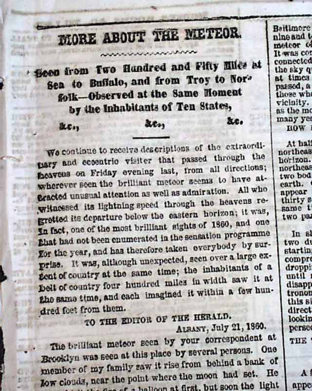 1860 Great Meteor... - RareNewspapers.com