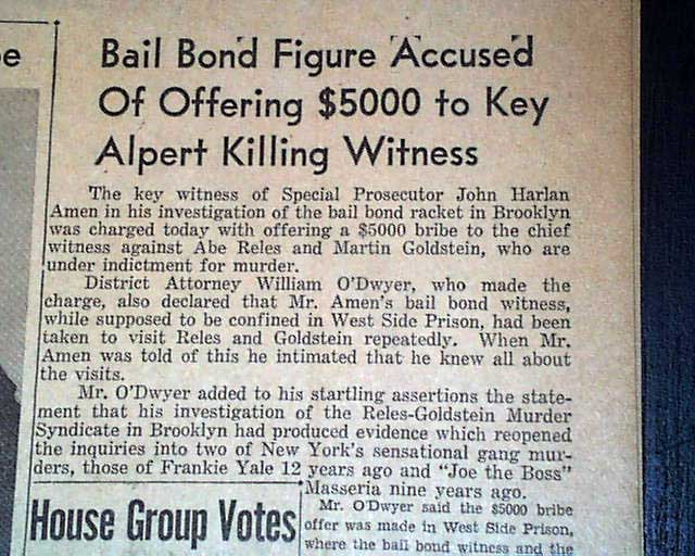 Murder, Inc. case... informant Abe Reles... - RareNewspapers.com