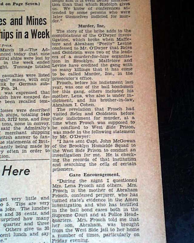 Murder, Inc. case... informant Abe Reles... - RareNewspapers.com