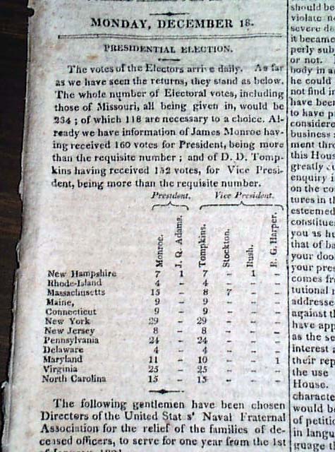 James Monroe Election... - RareNewspapers.com