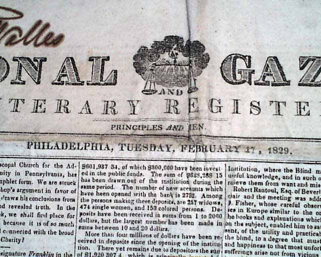 Ten Philadelphia newspapers from 1829... - RareNewspapers.com