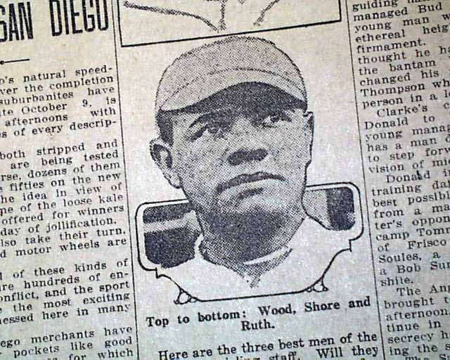 Early 1915 Babe Ruth photo... Red Sox... - RareNewspapers.com