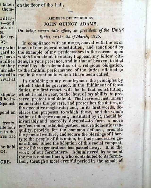 Inaugural address of John Quincy Adams... The Maryland "Jew Bill ...