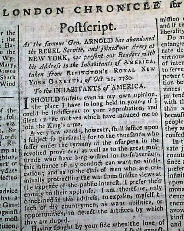 The Benedict Arnold/Major Andre treason plot... - RareNewspapers.com