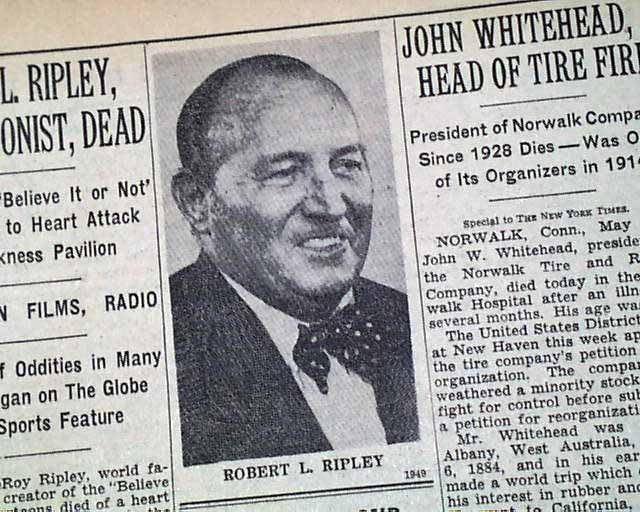 Robert Ripley death.... - RareNewspapers.com