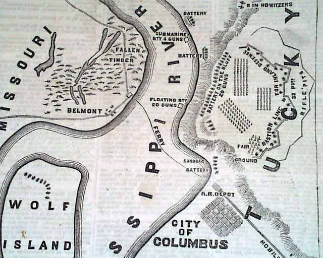Civil War map of Columbus, Kentucky... - RareNewspapers.com