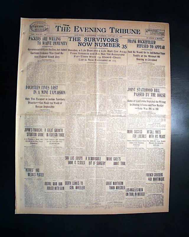 1906 Steamer SS Valencia sinking disaster... - RareNewspapers.com