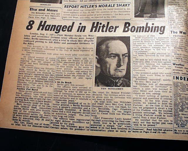 Operation Valkyrie plotters executed... Heinrich Himmler ...