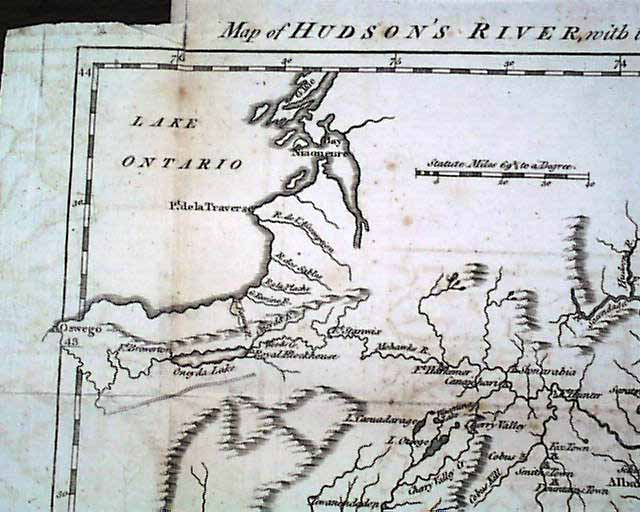 1778 Rev. War Era Hudson Valley America Map... - RareNewspapers.com