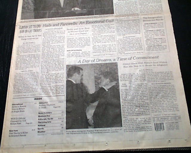 Clinton is sworn into office... first term - RareNewspapers.com