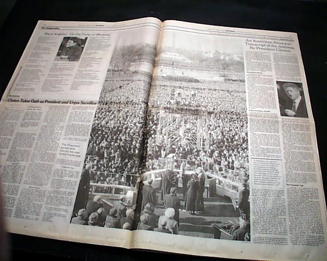 Clinton is sworn into office... first term - RareNewspapers.com