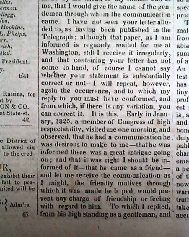 Andrew Jackson Letter In 1827... - RareNewspapers.com
