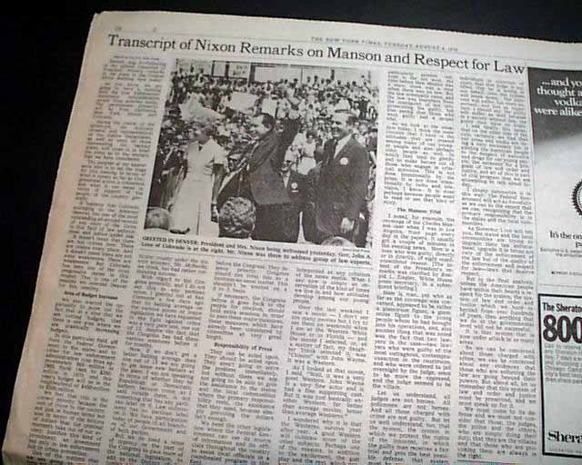 Charles Manson declared guily by President Nixon... - RareNewspapers.com