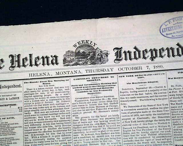 1880 Helena Montana..... - RareNewspapers.com