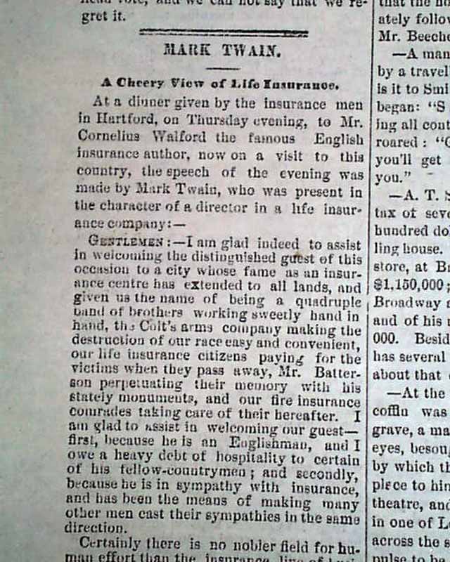 Mark Twain... - RareNewspapers.com