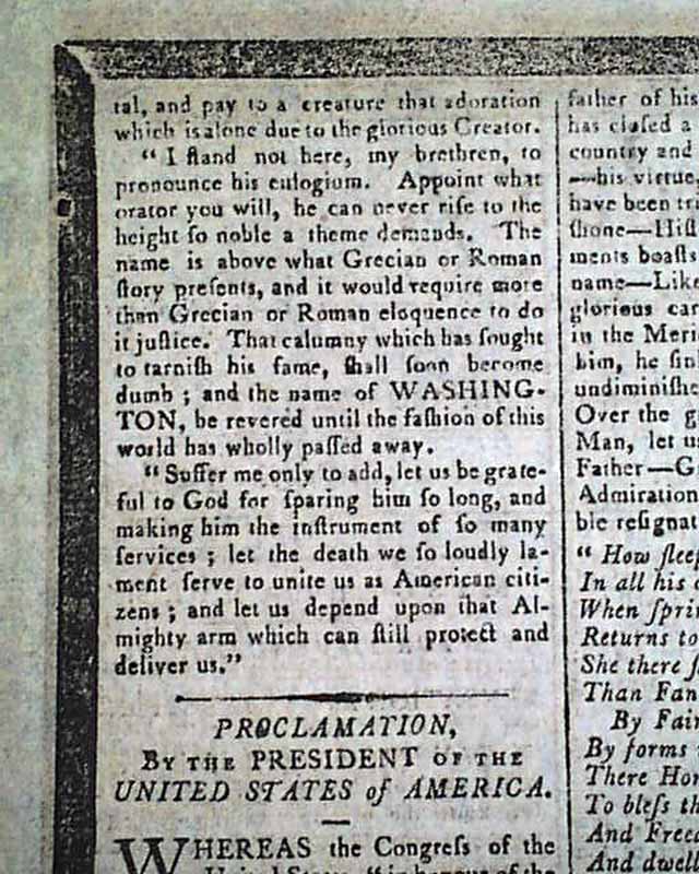 Terrific issue on the death & funeral of Washington: the "mourning ...