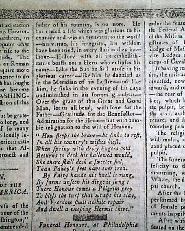 Terrific issue on the death & funeral of Washington: the "mourning ...