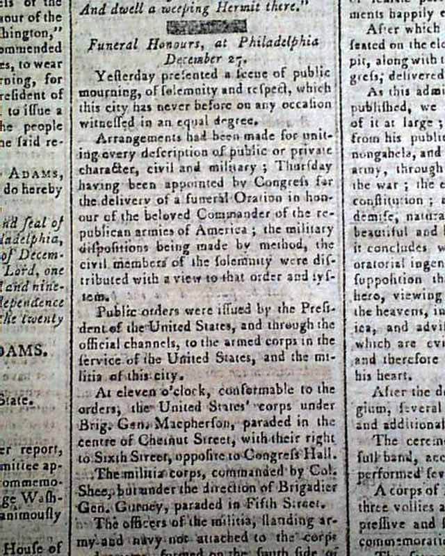 Terrific issue on the death & funeral of Washington: the "mourning ...