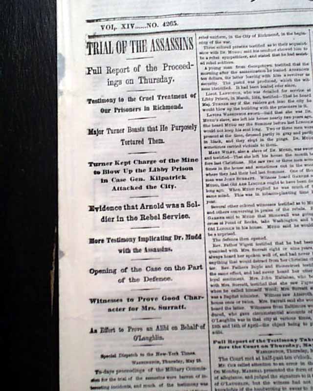 Trial of the conspirators in the Lincoln assassination case ...