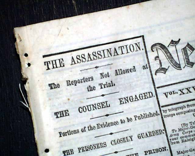 The conspirators' trial... Lincoln assassination... End of the Civil ...