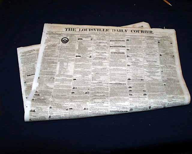 1853 LOUISVILLE KY Newspaper Pre Civil War SLAVE ADS ...