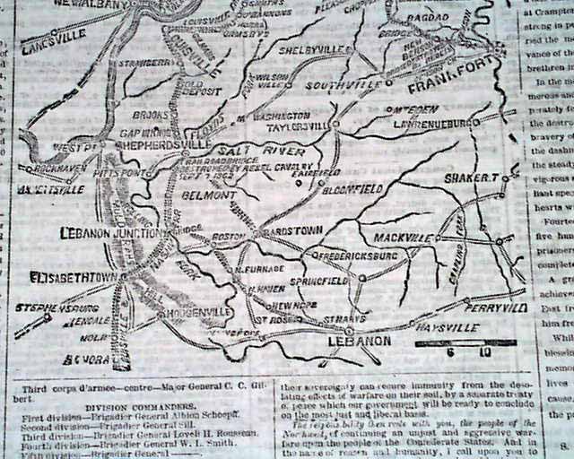 Battle of Perryville, Kentucky w/ map... - RareNewspapers.com