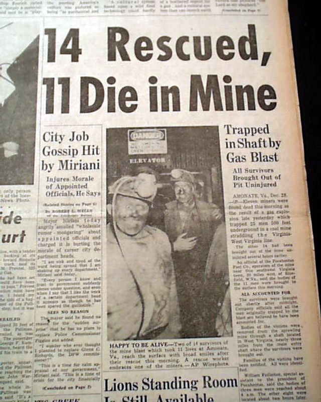 Amonate, Virginia coal mine explosion... - RareNewspapers.com