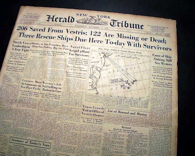 S.S. Vestris sinks in 1928... - RareNewspapers.com