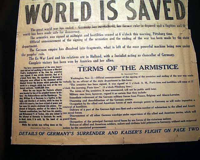 1918 World War I ends.... - RareNewspapers.com