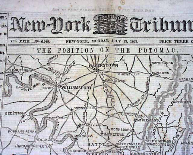 Large Civil War map of Maryland & Virginia... - RareNewspapers.com