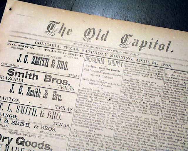 Rare, short-lived Texas newspaper from its first capital ...