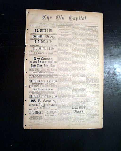 Rare, short-lived Texas newspaper from its first capital ...